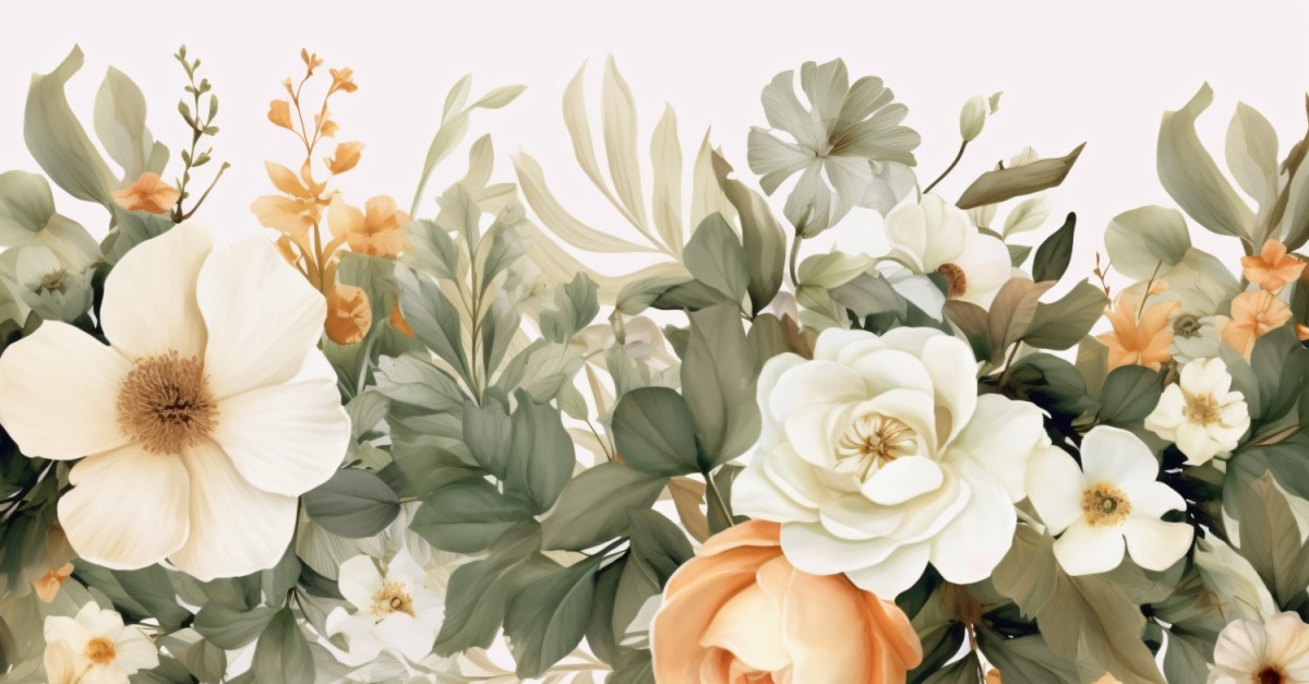 Guirnalda floral acuarela Fondo 491 #363955 - TemplateMonster