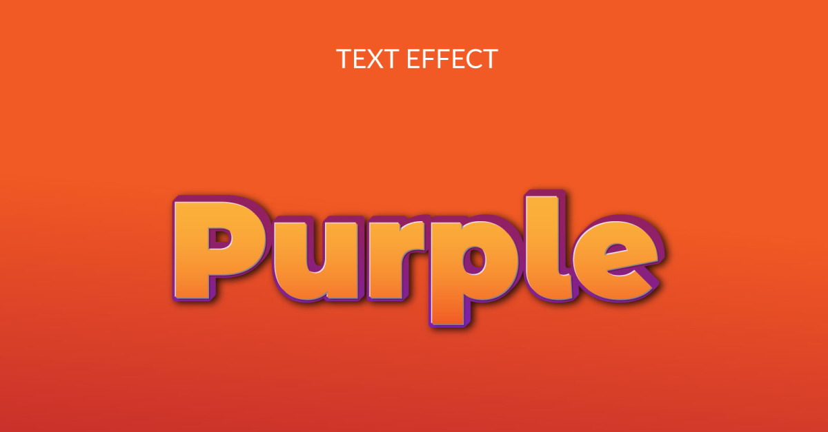 Purple 3D Editable Vector Eps Text Effect Illustration