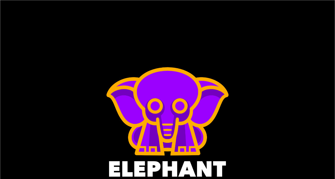 Elephant simple colorful design logo - TemplateMonster