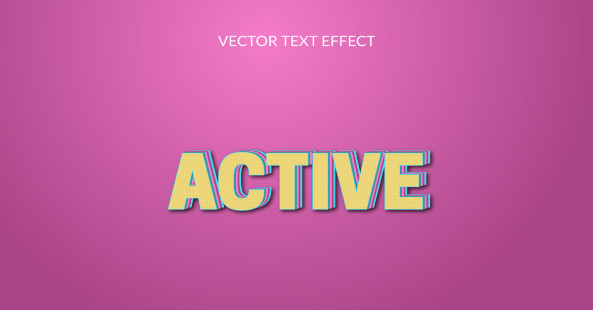 Active 3D Editable Vector Eps Text Effect Template