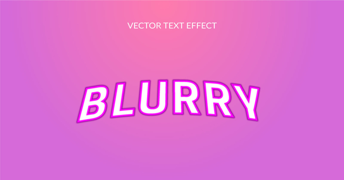 Blurry fully editable vector eps 3d text effect