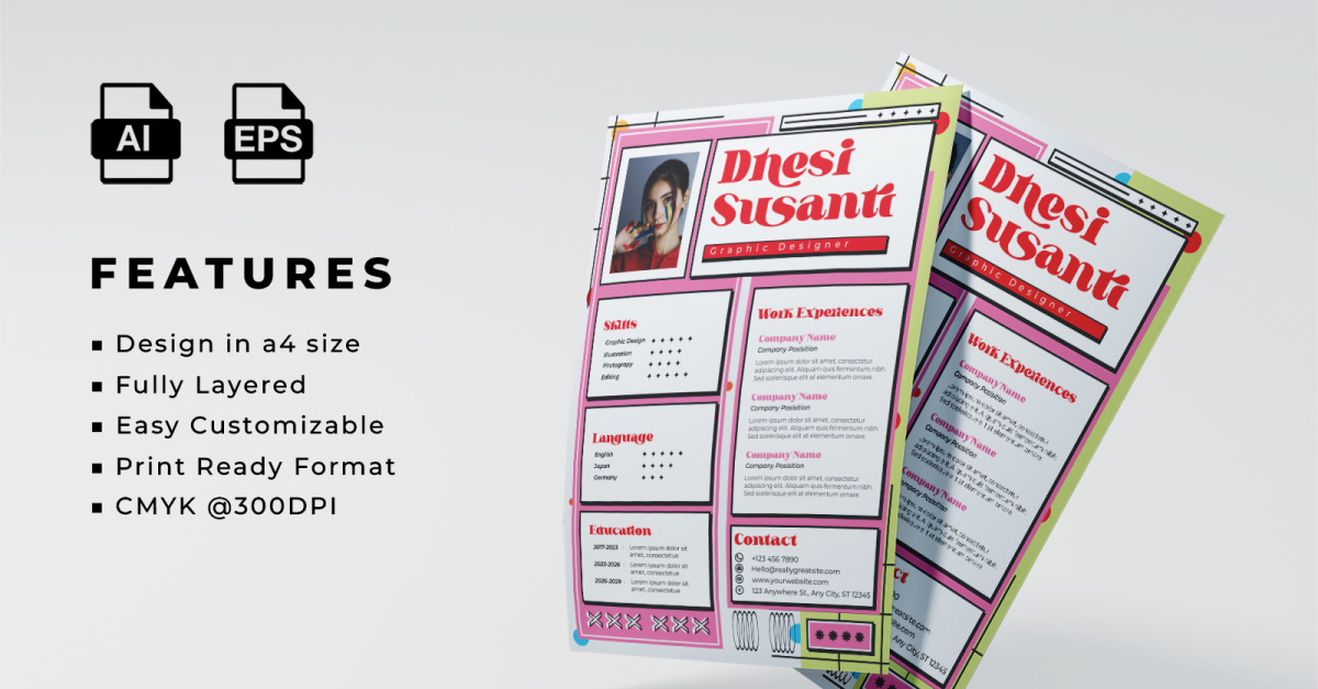 Resume and CV Template Flyer Design #364243 - TemplateMonster