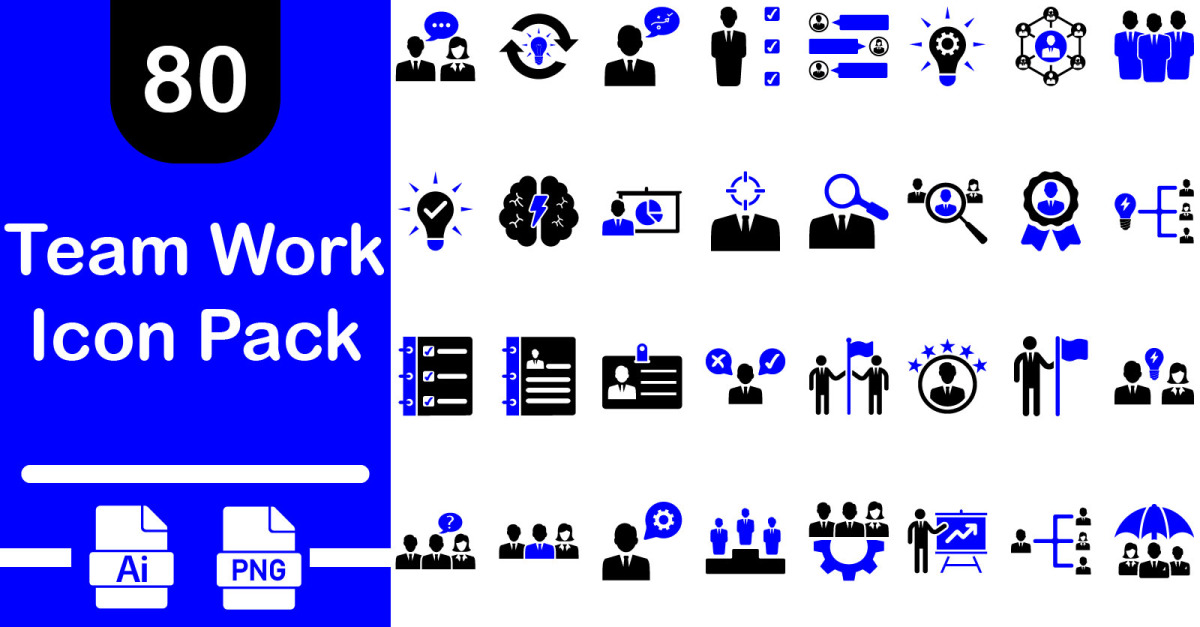 Team Work Icon Set Template #364255 - TemplateMonster