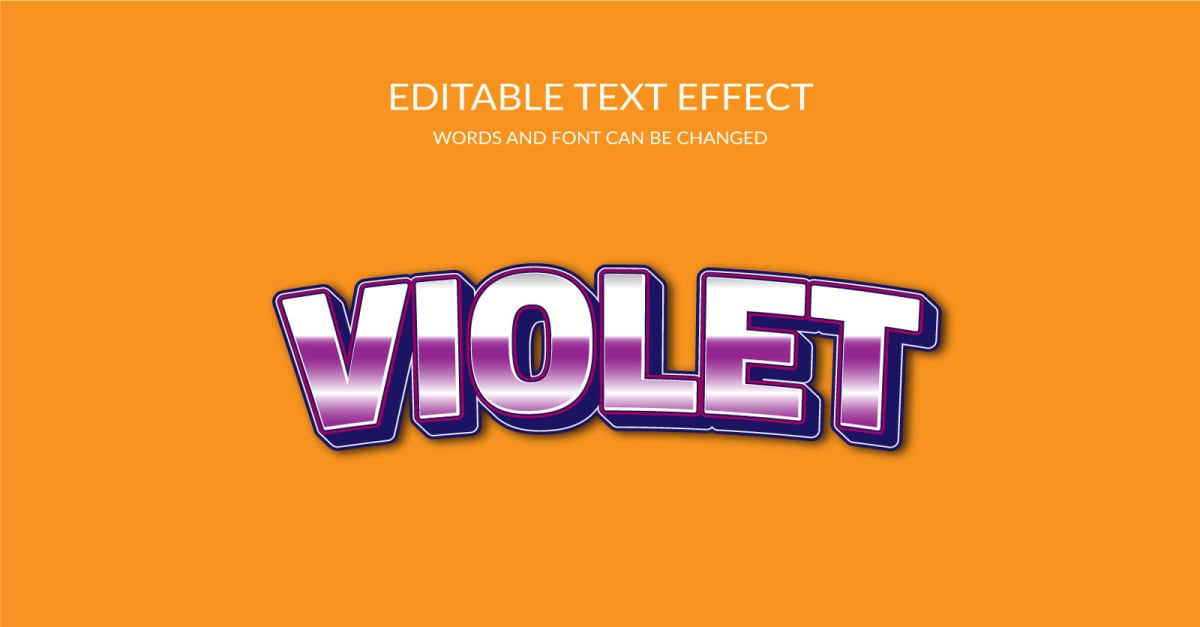 Violet 3D Editable Vector Eps Text Effect Template Design
