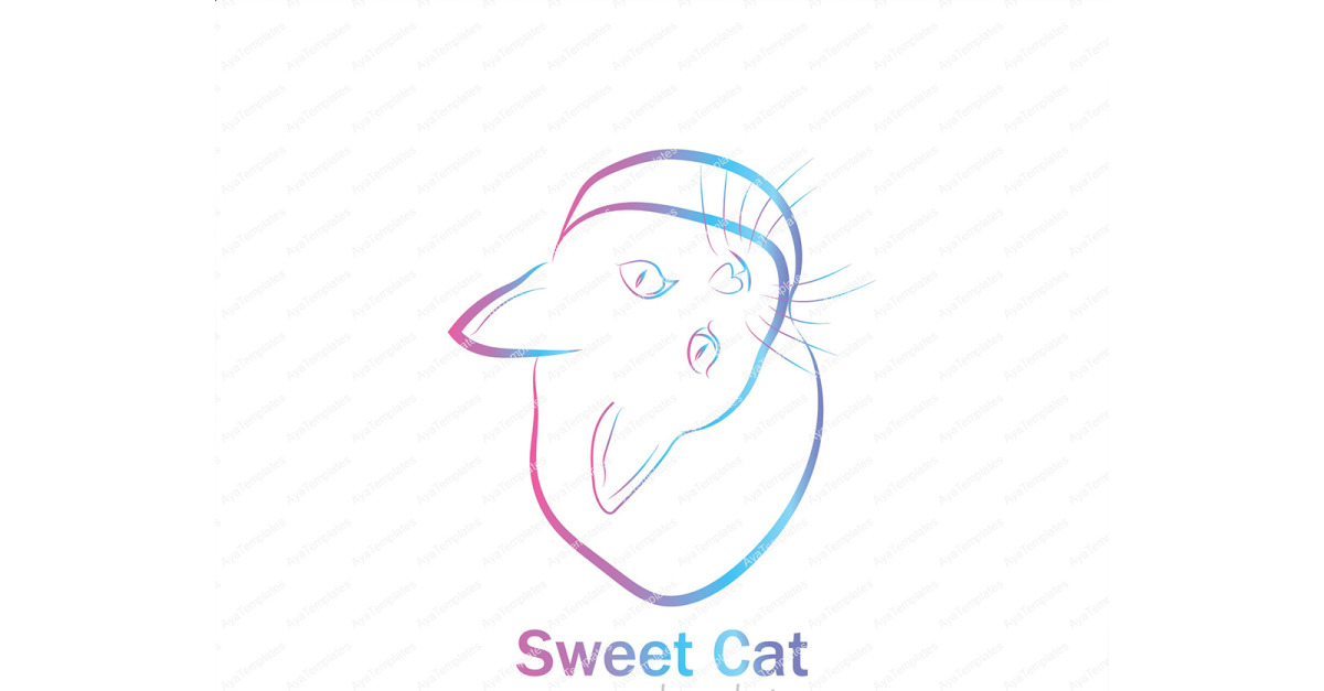 Projekt marki logo słodkiego kota #364320 - TemplateMonster