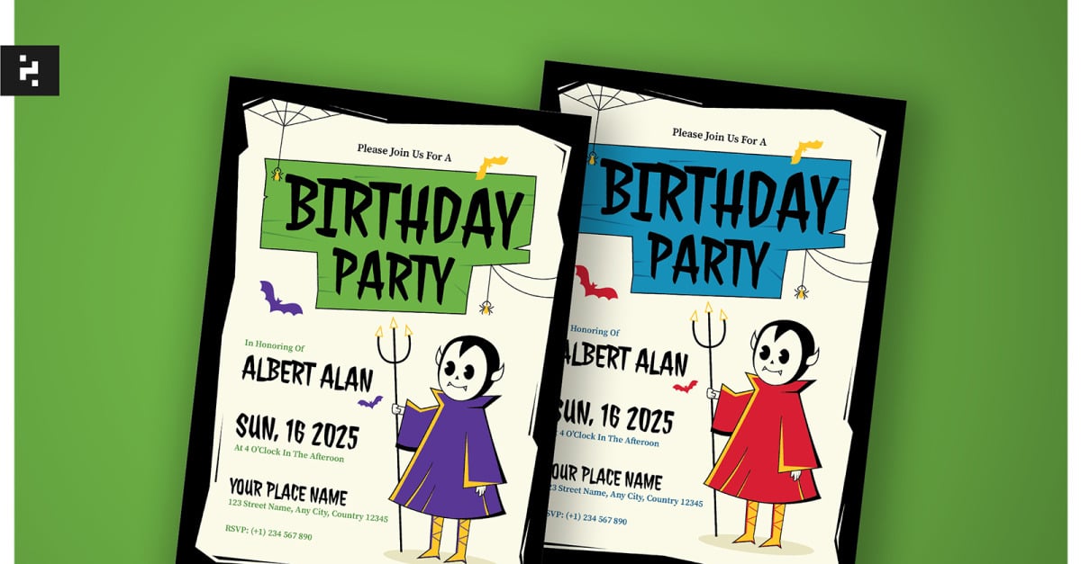 Spooky Birthday Party Invitation #364432 - TemplateMonster