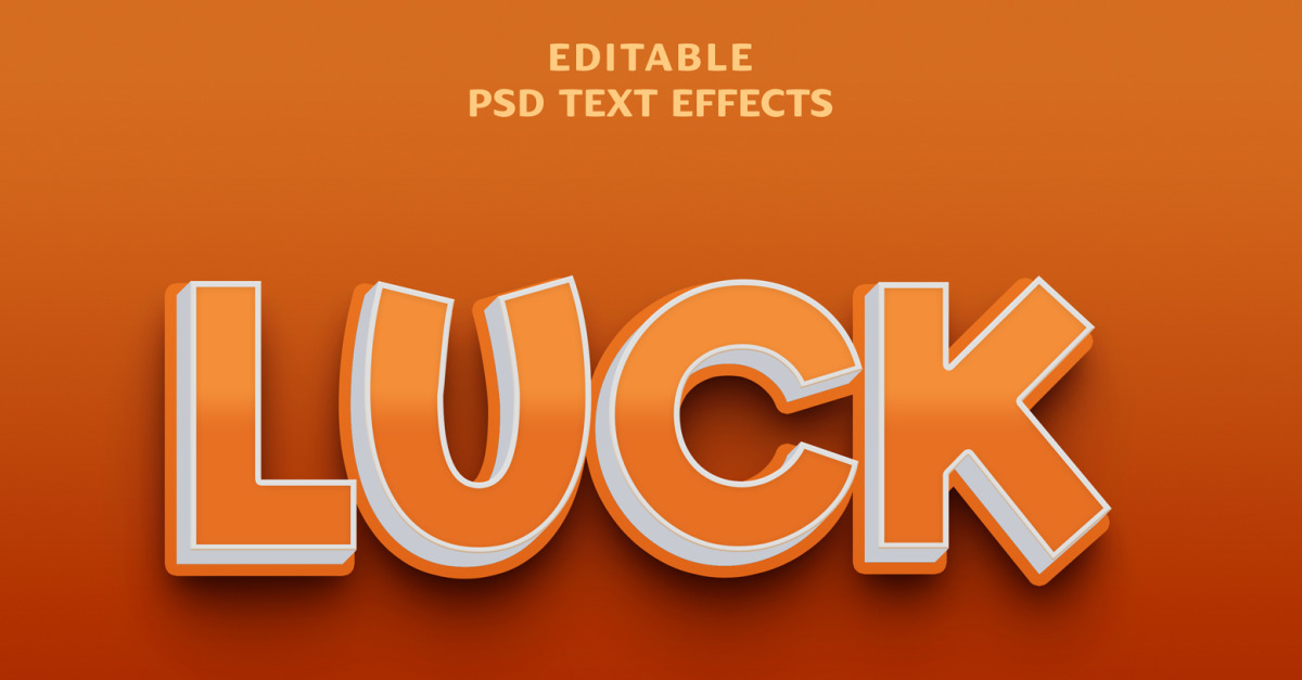 Luck text effect design template #364559 - TemplateMonster