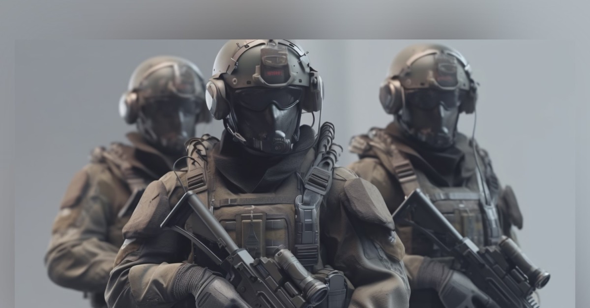 Battle-Ready Heavily Armed Military Personnel 23