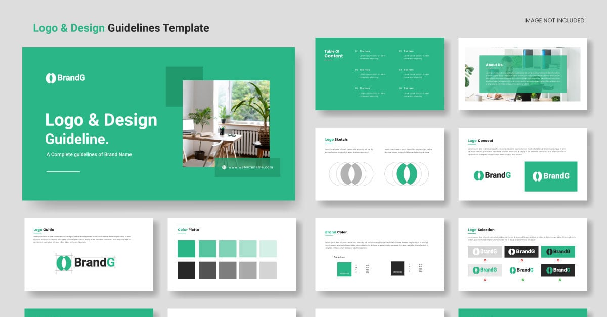 Logo and design guidelines presentation or visual brand identity ...