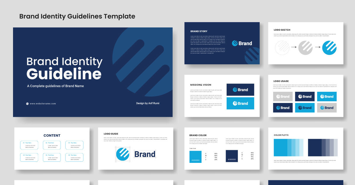 Minimal Brand Style guideline template or brand identity presentation ...