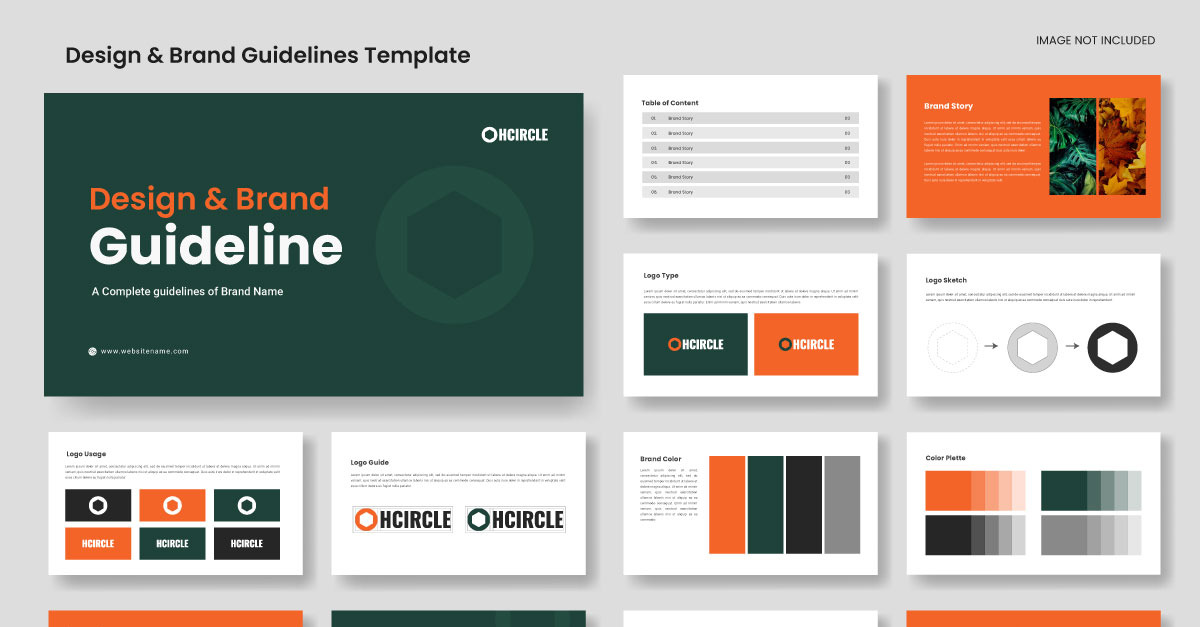 Modello di linee guida per il design e il marchio o layout di ...