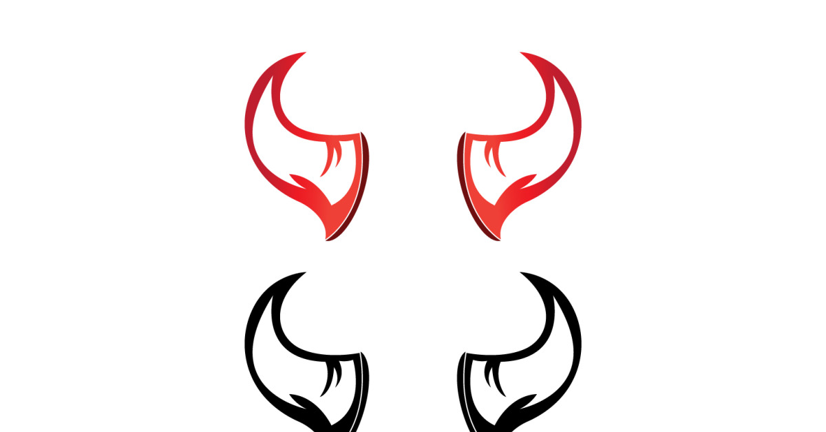 Devil horn red template logo v3 #365143 - TemplateMonster