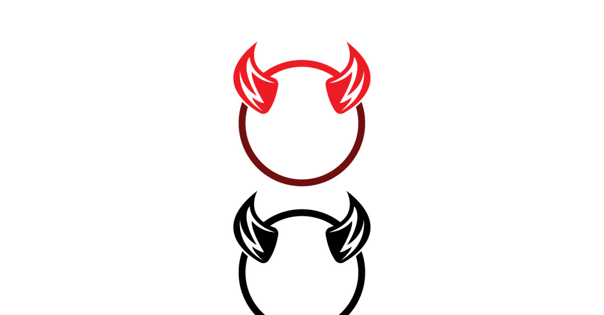Logo de modèle rouge de corne de diable v50 - TemplateMonster