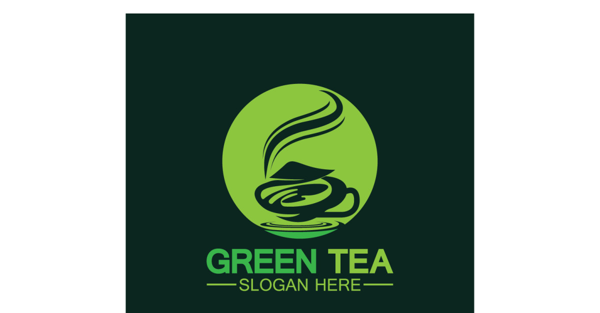 Logotipo do modelo de saúde do chá verde v36