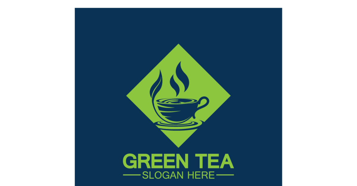 Logotipo do modelo de saúde do chá verde v44