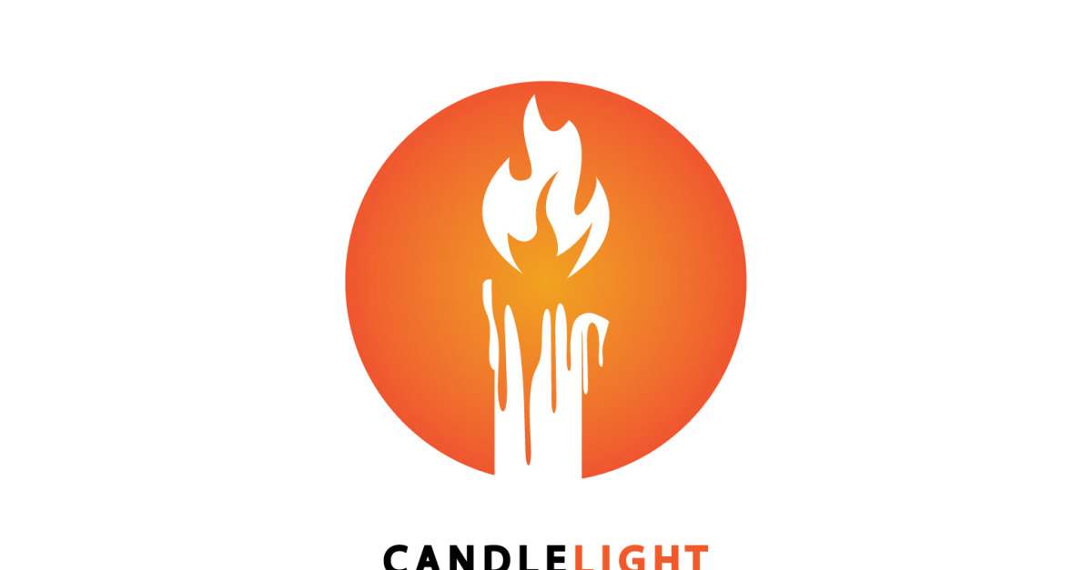 Kerzenlicht-Symbol-Logo vcetor Vorlage v36 - TemplateMonster
