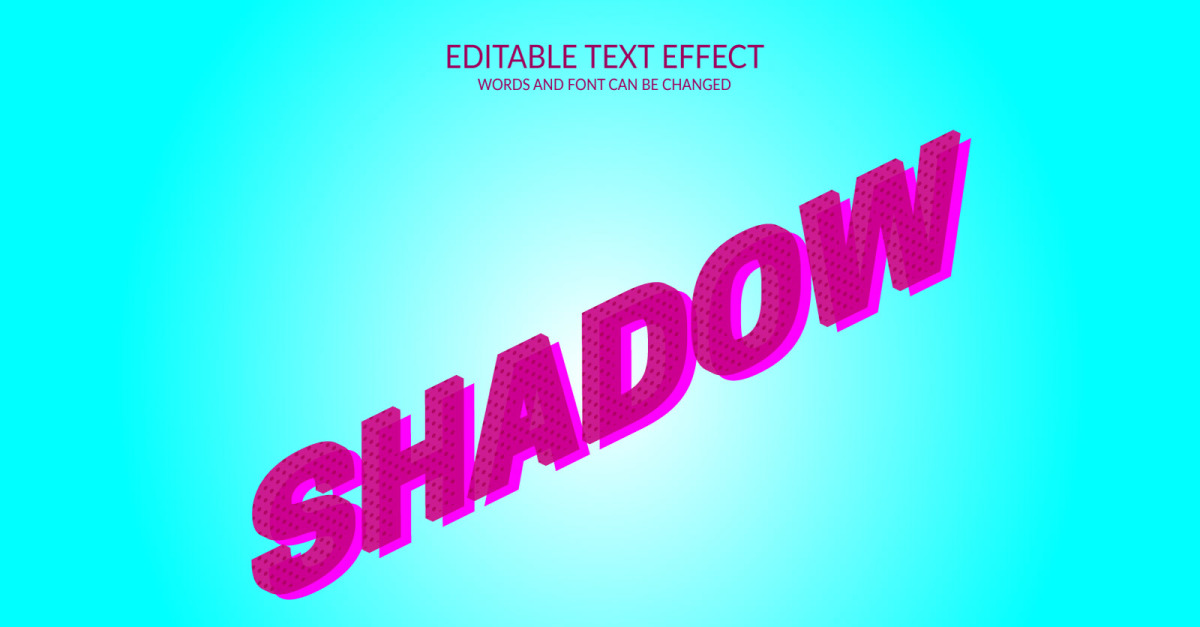 Shadow 3D Editable Vector Eps Text Effect Template