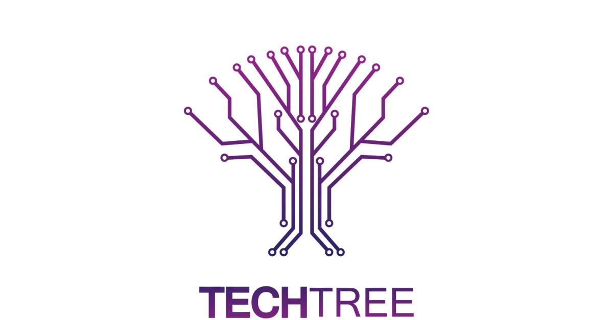 Logo de modèle d'arbre technologique vcetor v44