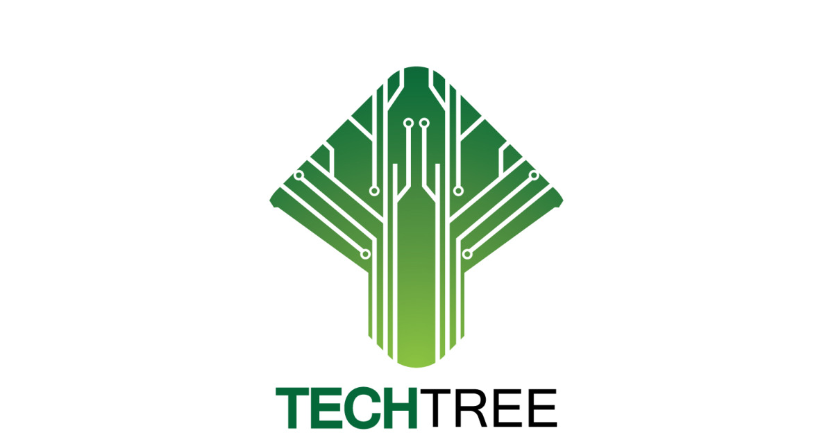 Logo de modèle darbre technologique vcetor v58