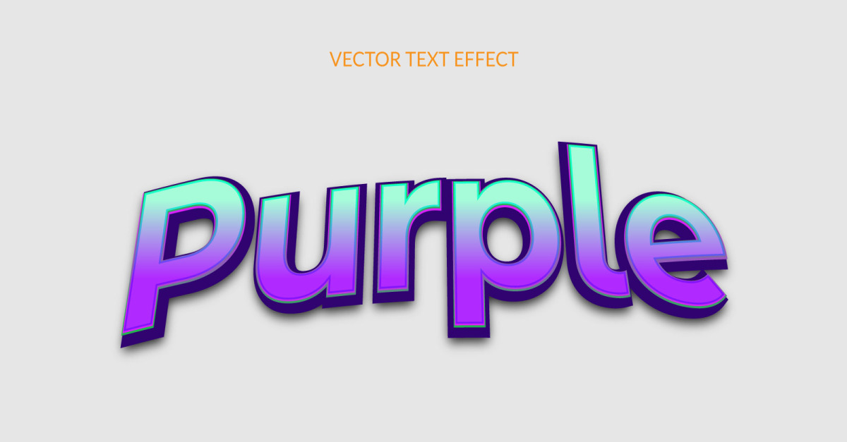 Purple Editable Vector Eps 3d Text Effect Design
