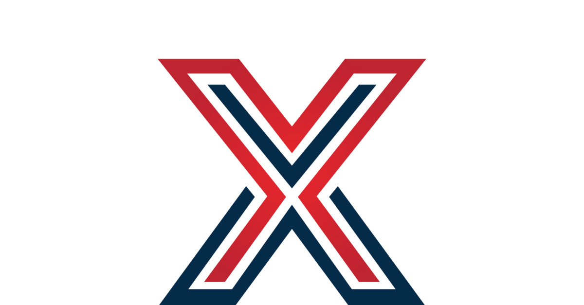 X letter initial logo vector v28 #365685 - TemplateMonster