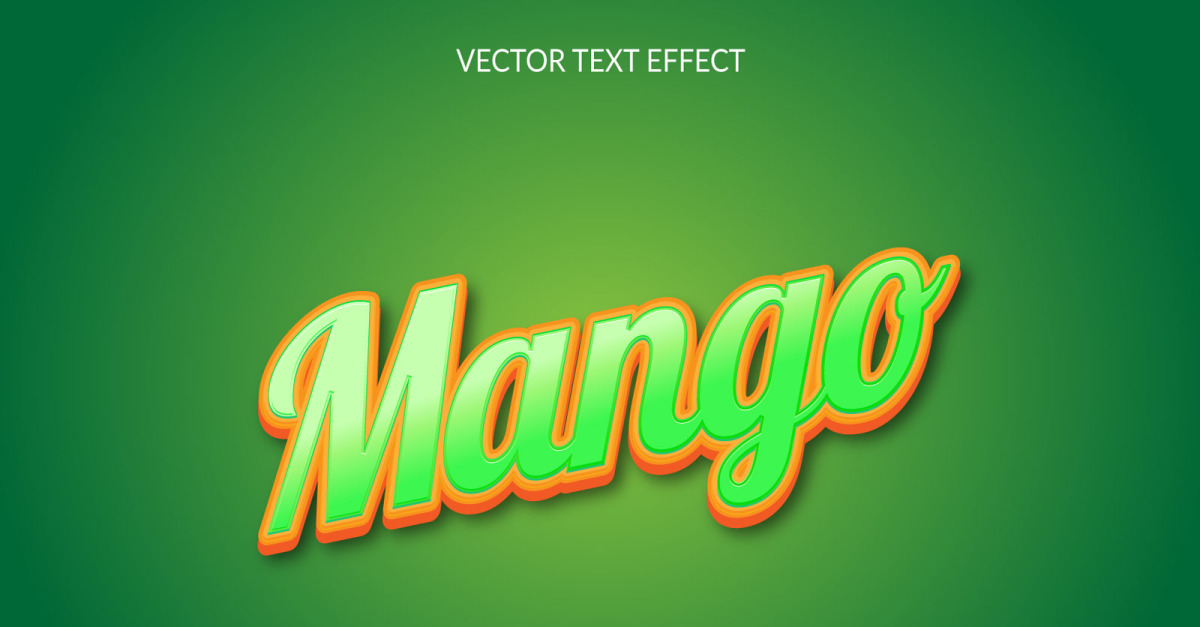 Mango 3D Editable Vector Eps Text Effect Illustration