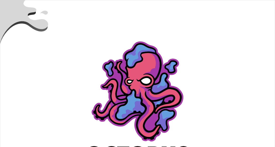 Octopus mascot logo design illustration - TemplateMonster