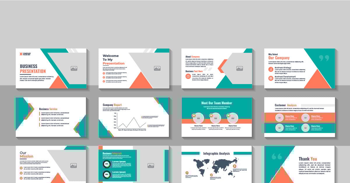 PowerPoint Presentation Template, Corporate Presentation Design Layout
