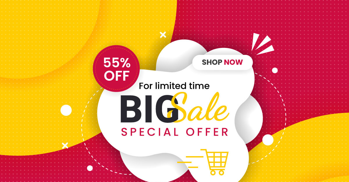 Vector illustration sale banner template set blue design Big sales special offer concept