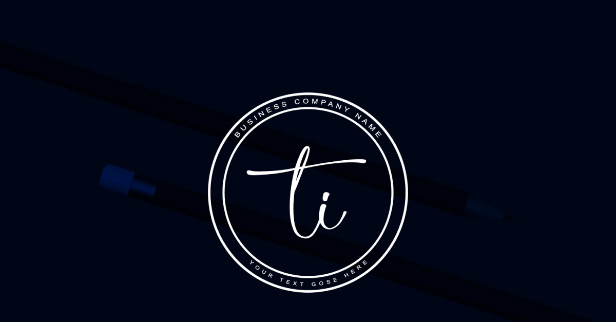 Calligraphy Studio Style Ti Letter Logo Design, logo