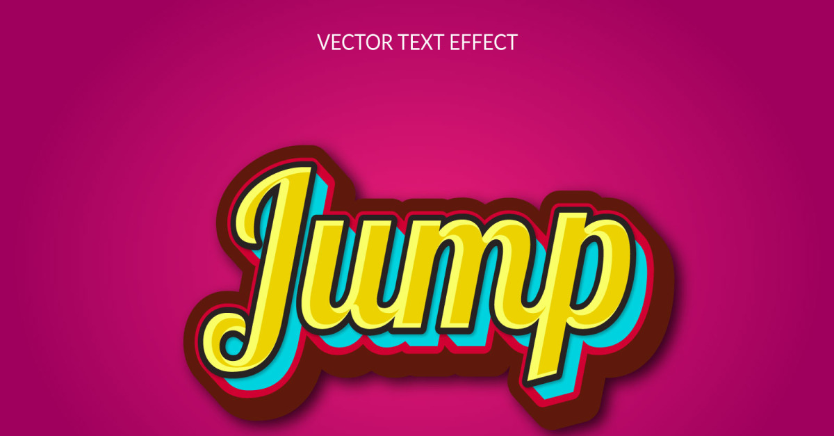 Jump editable vector eps 3d text effect design template