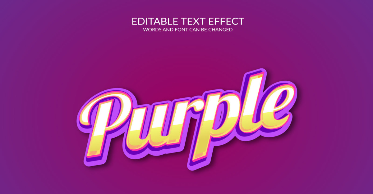 Purple Editable Vector Eps Text Effect Template