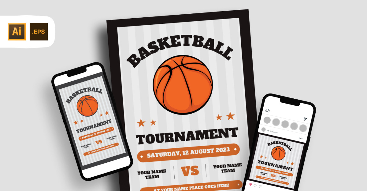 Basketball Tournament Match Flyer Template - TemplateMonster