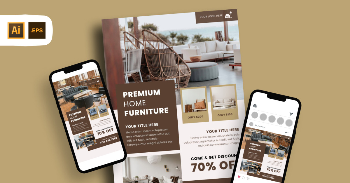 Minimalist Furniture Promotion Flyer Template