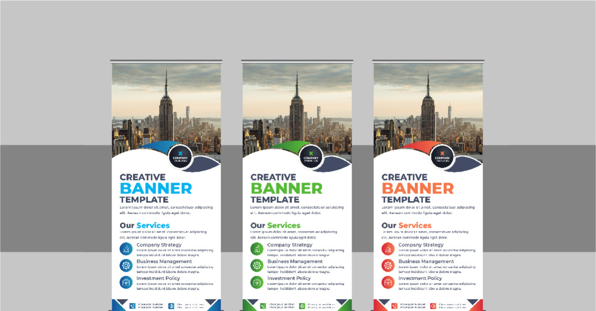 Company advertisement roll up banner, Roll Up Banner template