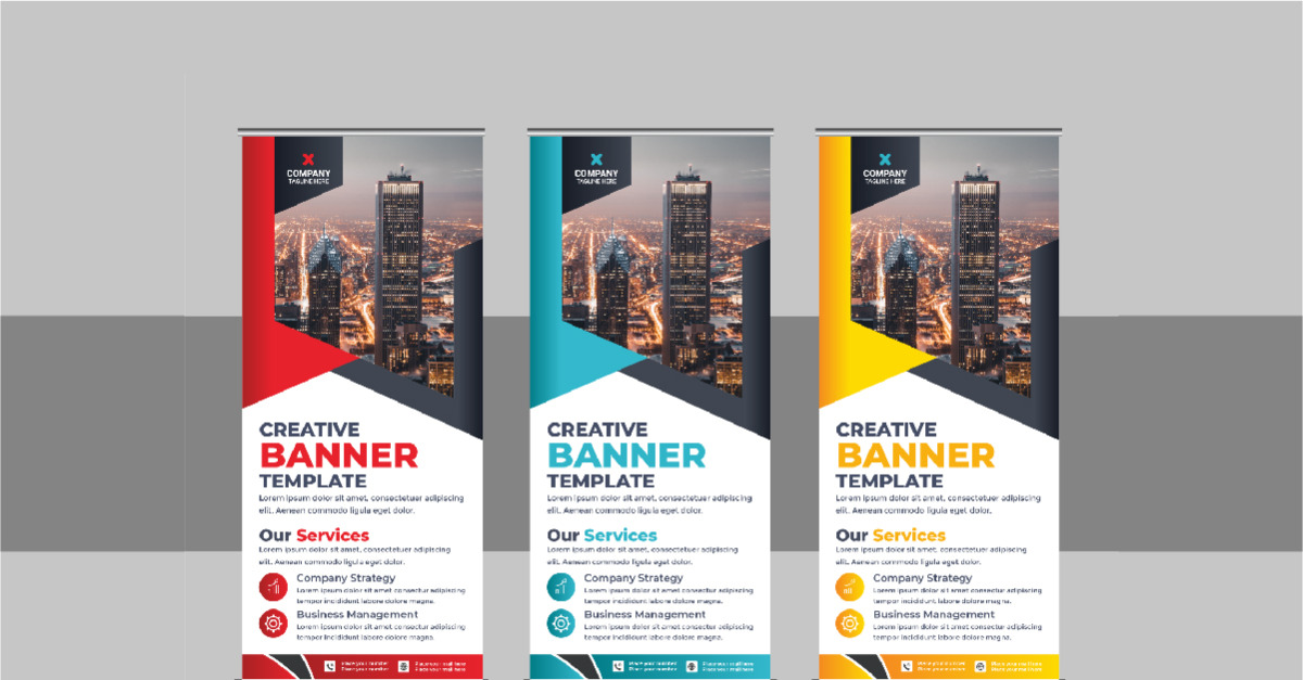 Anúncio da empresa roll up banner, layout de design do modelo Roll Up ...