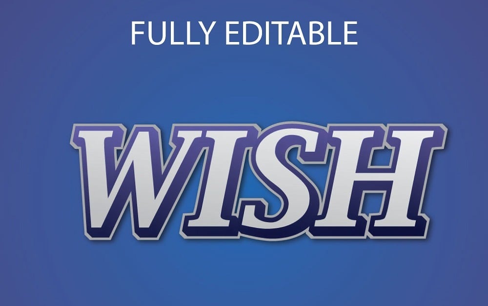 FREE 3d wish text effect design, vector text effect design