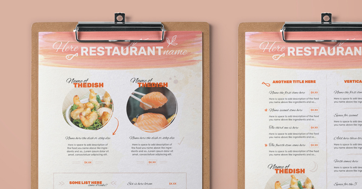 Menu di cibo giapponese Cancelleria completa
