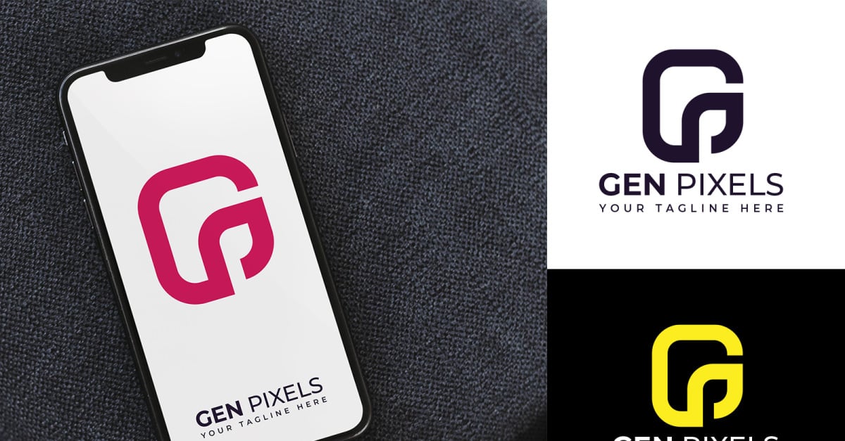 Modern letter Gp initial logo design - TemplateMonster
