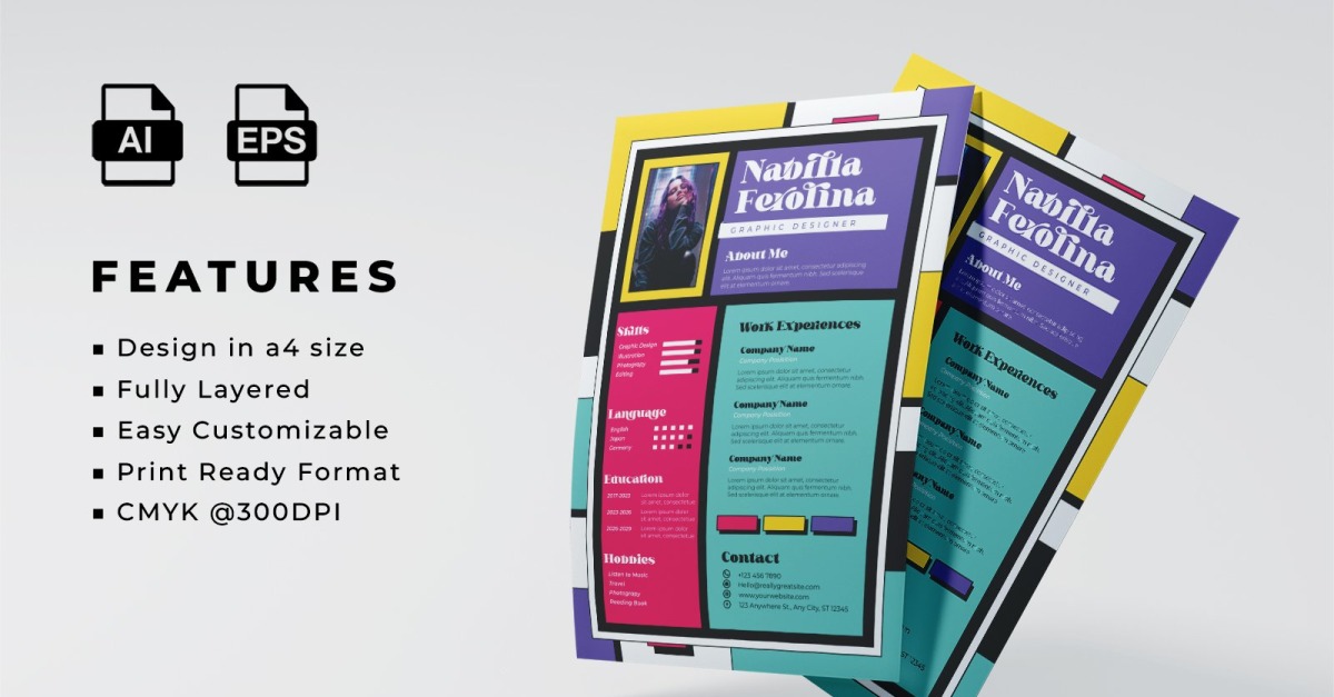 Resume and CV Template Flyer Design 3 - TemplateMonster