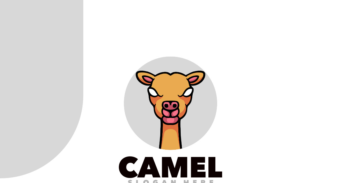 Deve maskotu kafası basit logo tasarımı - TemplateMonster