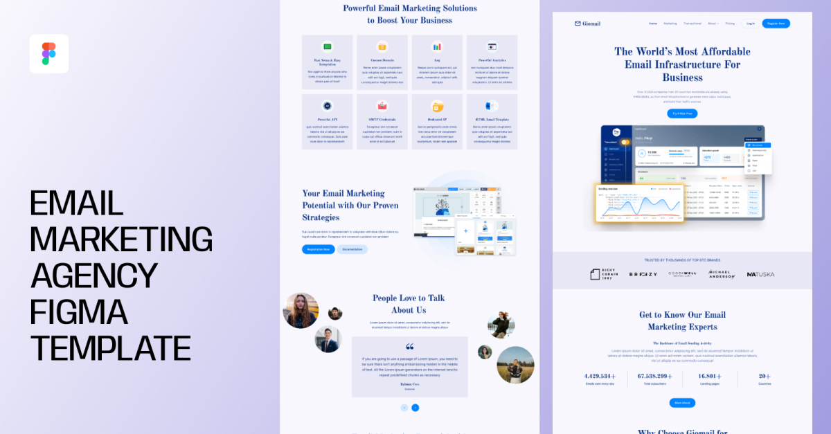 Email Marketing Agency Figma Template - TemplateMonster