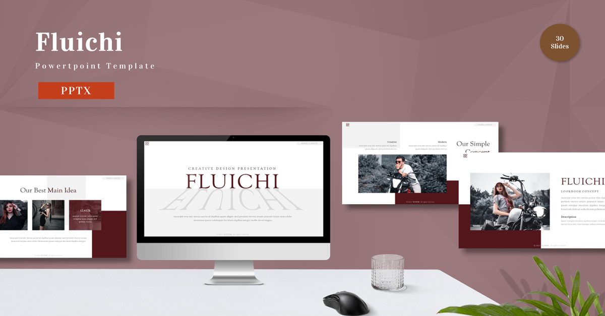 Fluichi - Modello PowerPoint #366201 - TemplateMonster