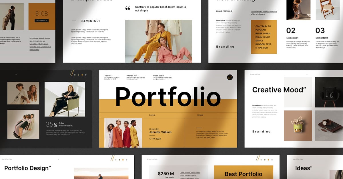 Clean Portfolio Powerpoint Presentation - TemplateMonster