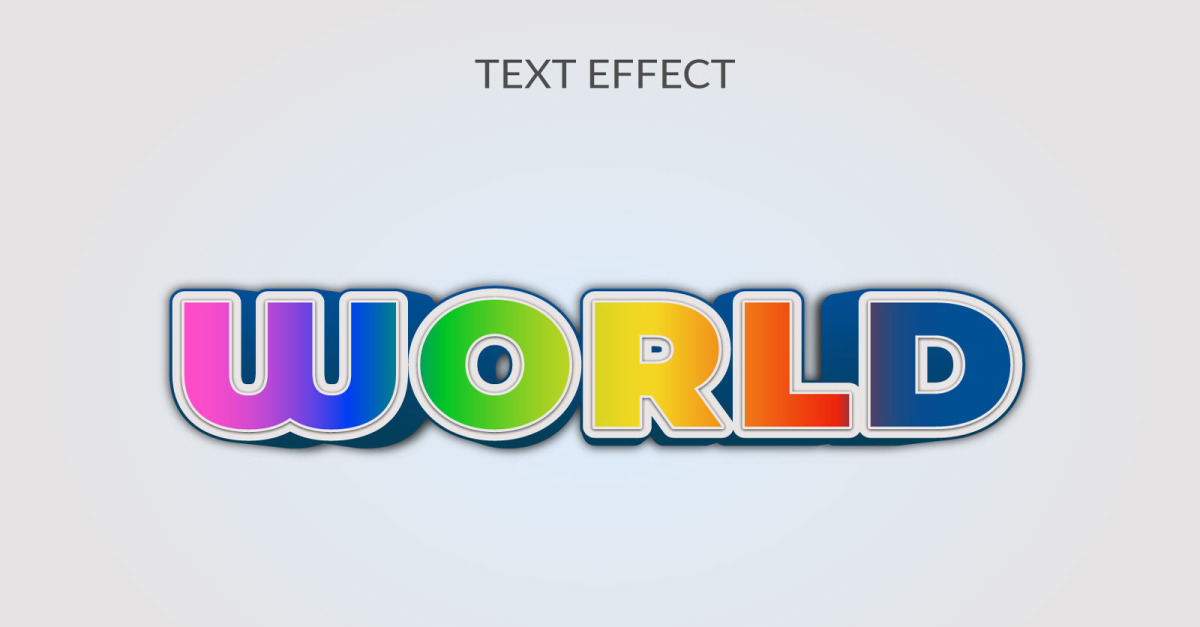 World 3D Editable Vector Eps Text Effect Template Design