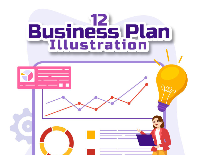 12 Business Plan Vector Illustration - TemplateMonster