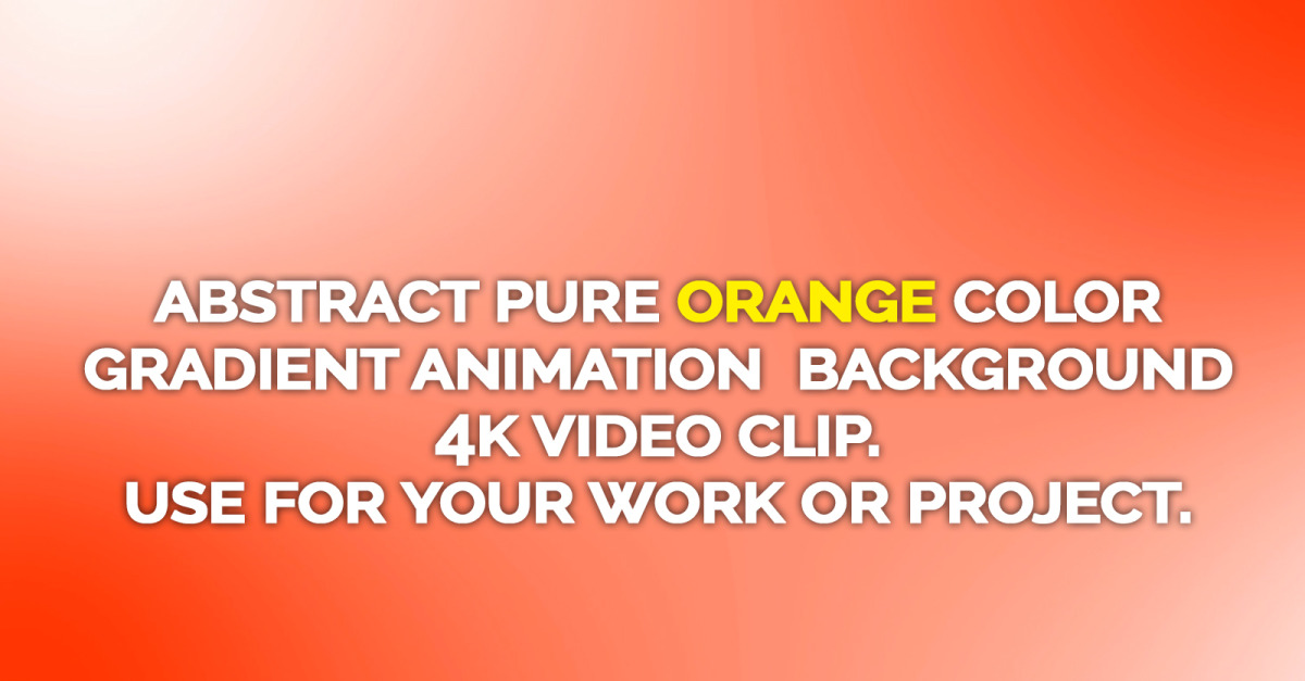 Pure orange color gradient animation footage background.