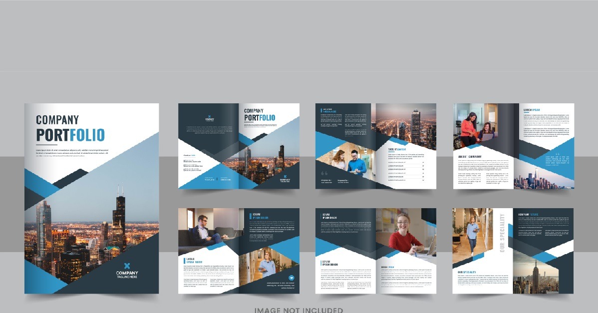 Şirket portföyü broşür şablonu, şirket profili broşür şablonu tasarım düzeni
