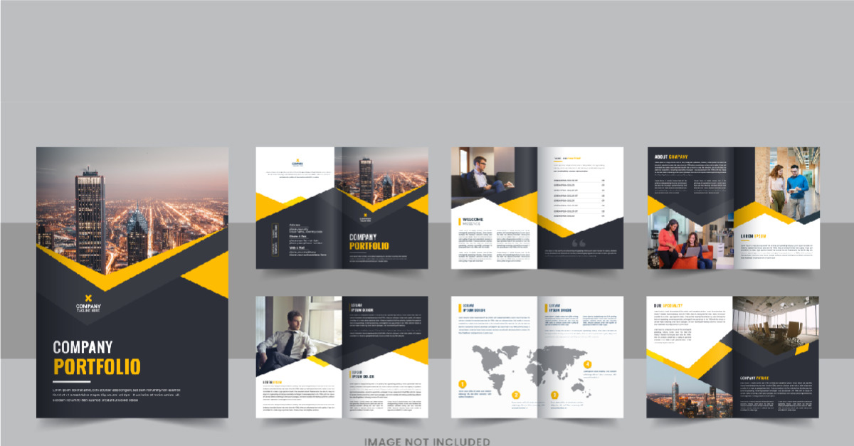 Şirket portföyü broşür şablonu, şirket profili broşür şablonu