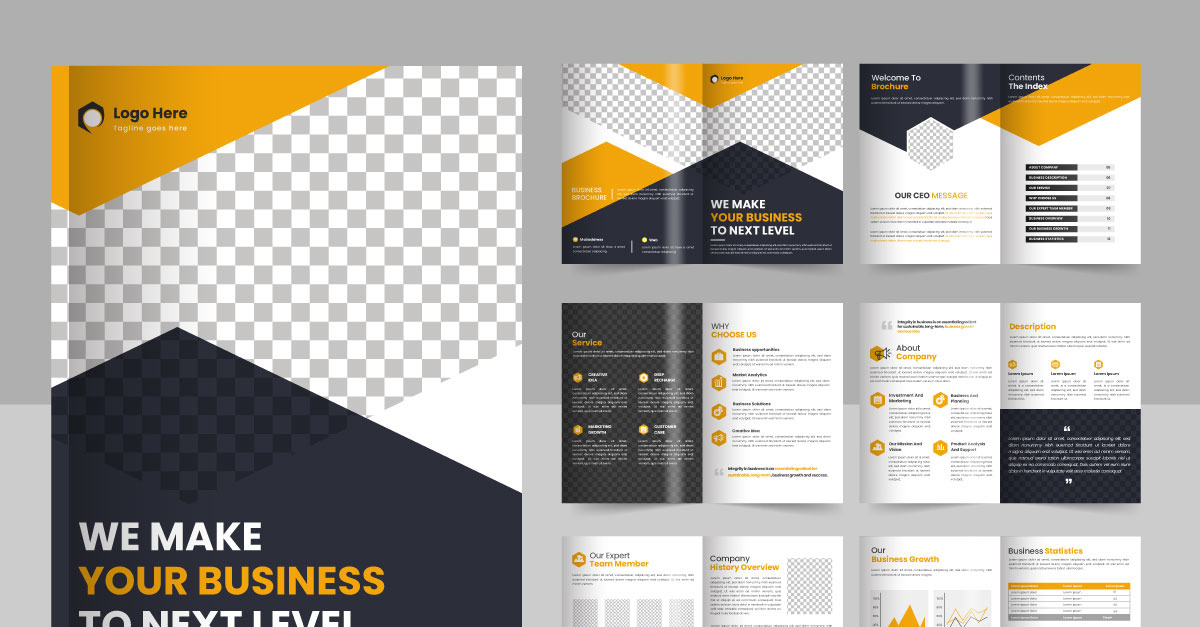 Bearbeitbares Vorlagenlayout für Unternehmensbroschüren ...